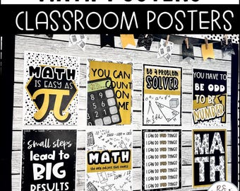 Math Classroom Posters, Easy and Modern Classroom Decorations, Text ...
