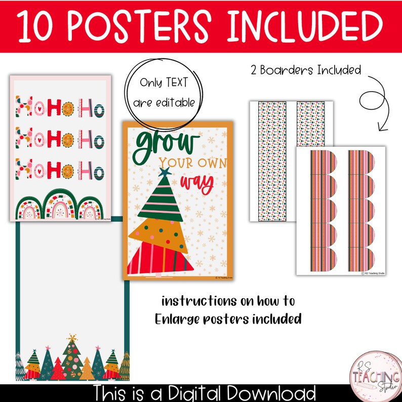 Christmas Classroom Posters, Easy Holiday Classroom Decorations - Etsy