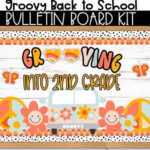 Retro, Back to School Groovy Bulletin Board Kit, Retro Vibes Theme ...
