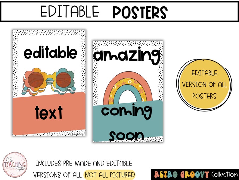 Groovy Retro Work Coming Soon Posters, Amazing Work Coming Soon - Etsy