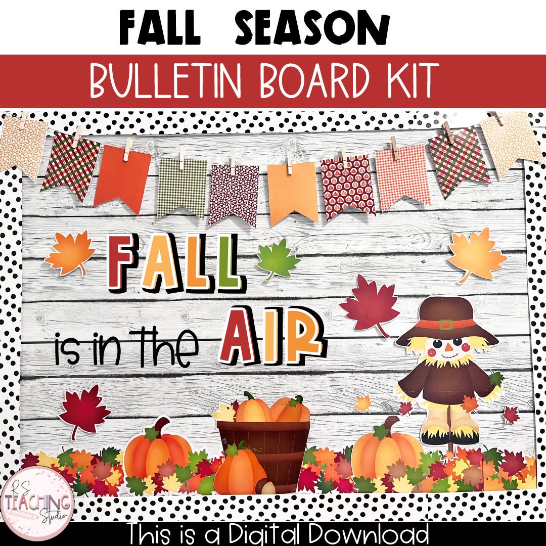 Fall Bulletin Board Kit Fall Classroom Door Decor Autumn Bulletin Board ...