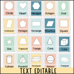 Pastel Classroom Shapes Posters: 2D & 3D Decor (digital Download) - Etsy