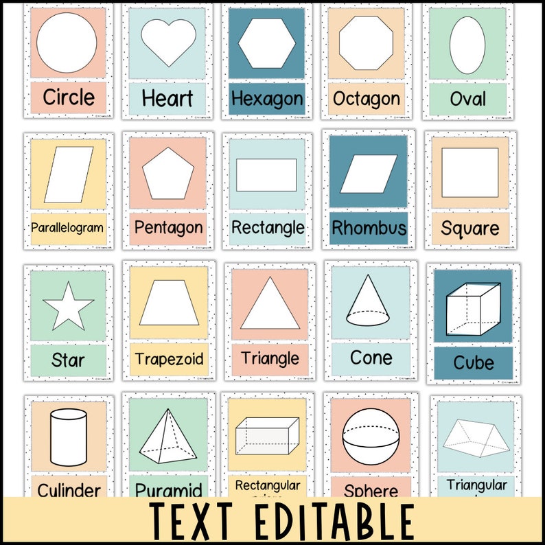 2D and 3D Shapes Posters for the Classroom Pastel Classroom Decor ...