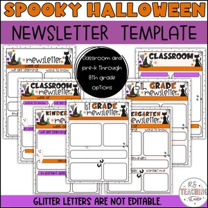 Spooky Halloween Classroom Newsletter Template (editable Powerpoint ...