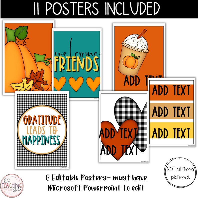Thanksgiving Classroom Posters, November Theme Decor, Easy Holiday ...