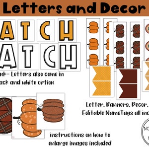 Fall Halloween Pumpkin Bulletin Board or Classroom Door Decor, Autumn ...