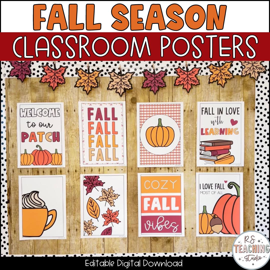 Fall Bulletin Board Posters Fall Classroom Decor September Classroom ...