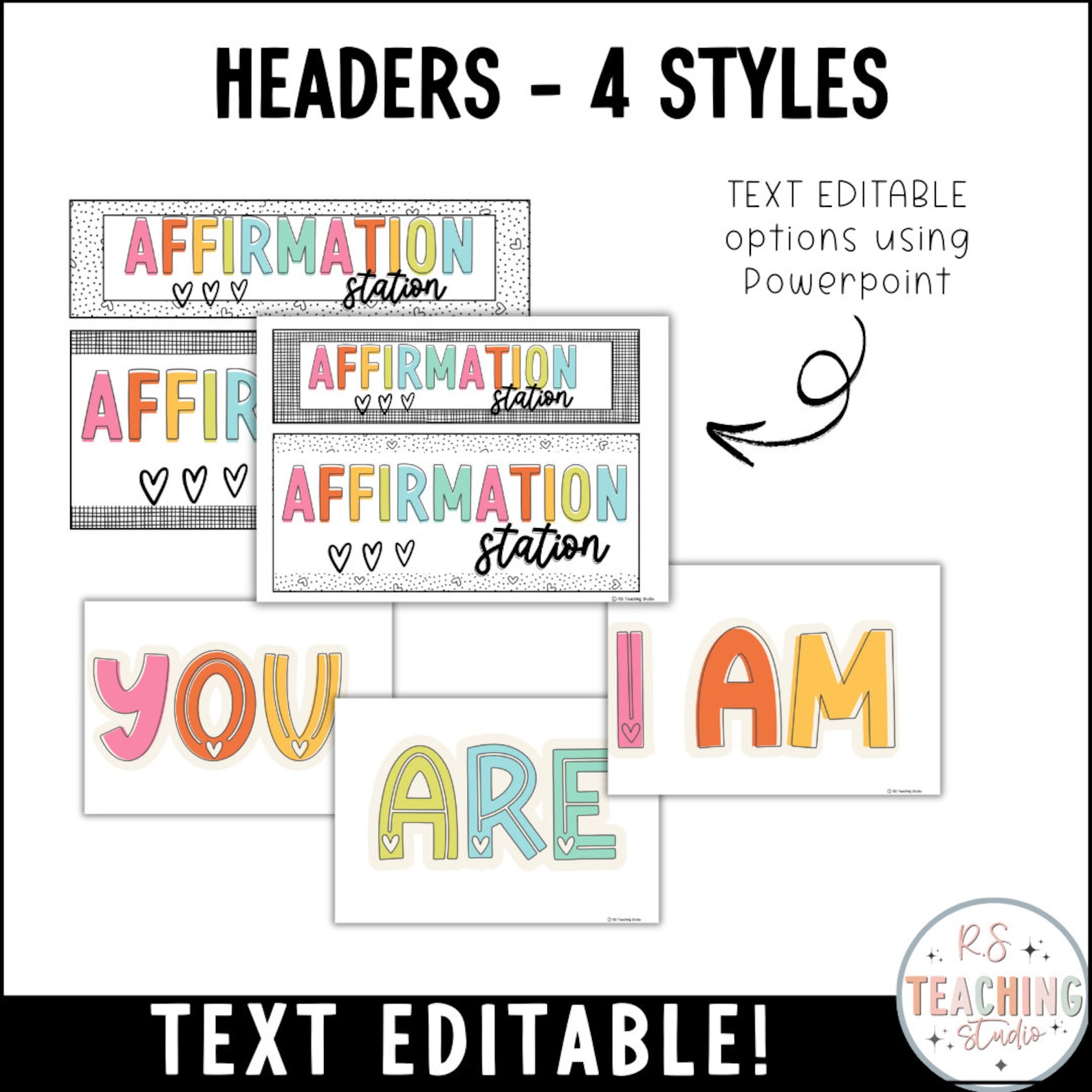 Spotty Brights Classroom Affirmation Station Decor (digital Download ...