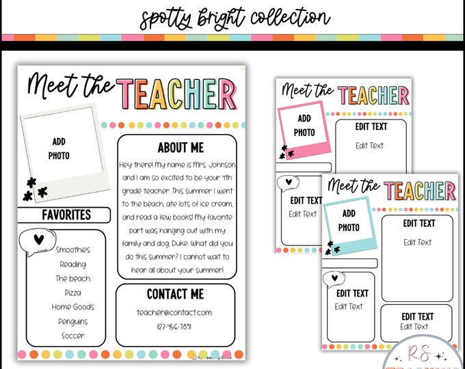 Teacher Welcome Packet, 8 Pages, Back to School Packet, Meet Your ...