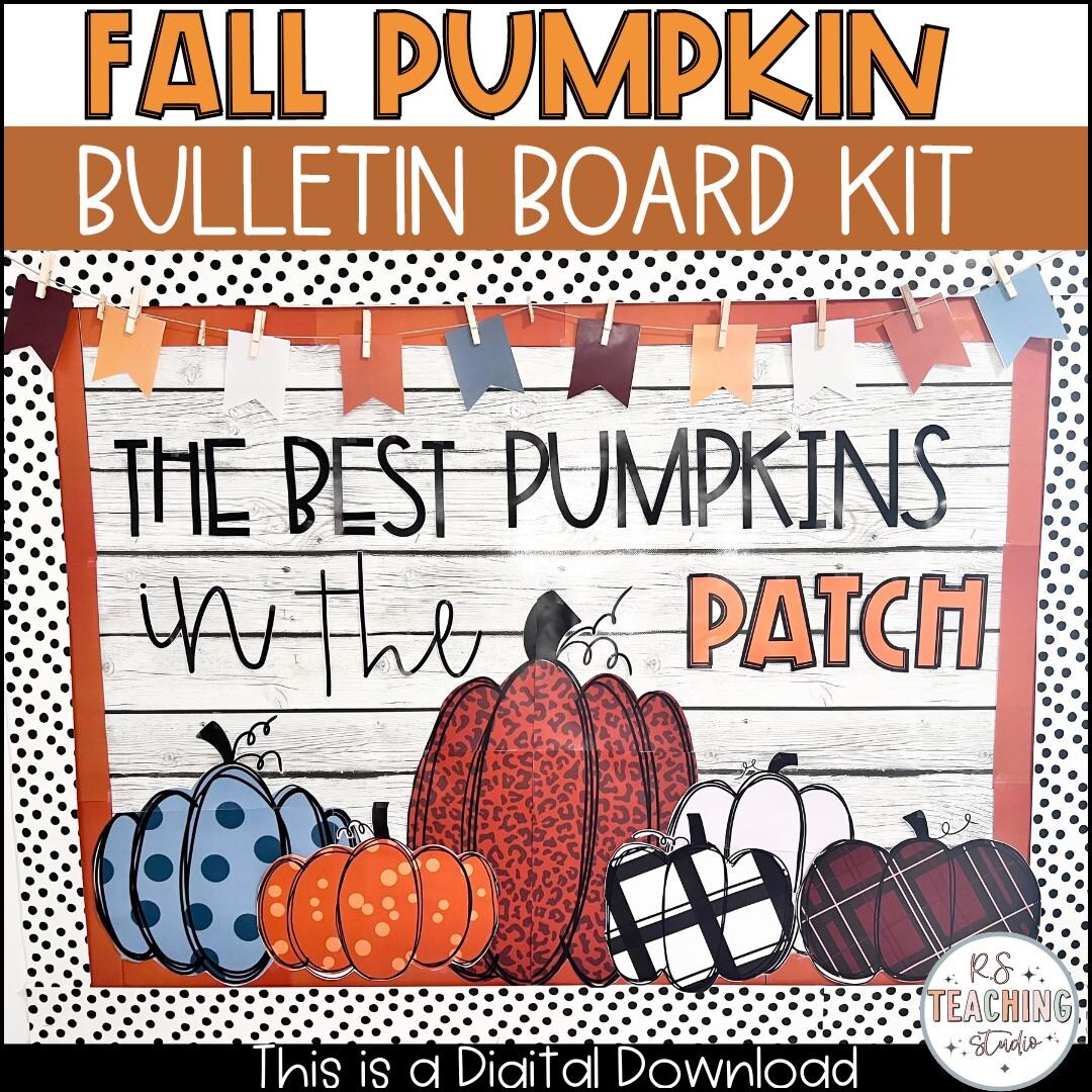 Fall Halloween Pumpkin Bulletin Board or Classroom Door Decor, Autumn ...