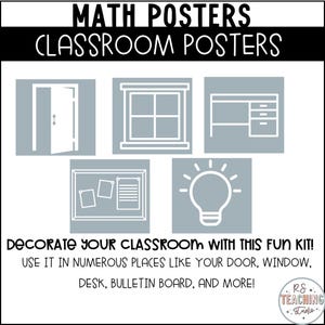 Math Themed Classroom Poster, Easy and Modern Classroom Decorations ...