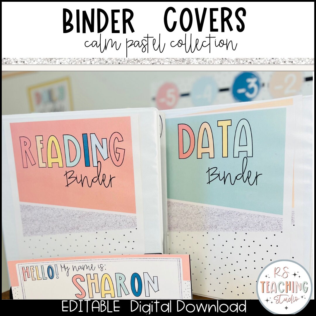 Teacher Binder Covers and Spines | Pastel Binder Covers | Classroom ...