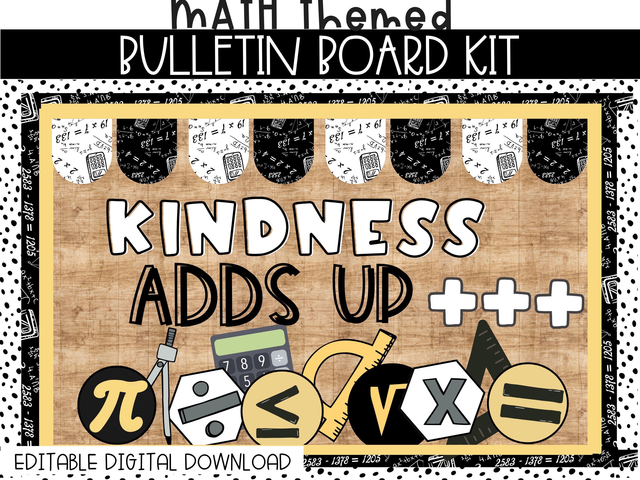 Math Bulletin Board or Math Classroom Door Decor Kit Easy and - Etsy
