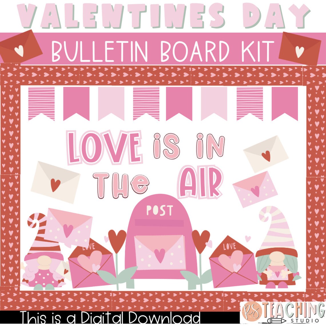Valentine Love Bulletin Board Kit, Holiday Season Theme, Easy Seasonal ...