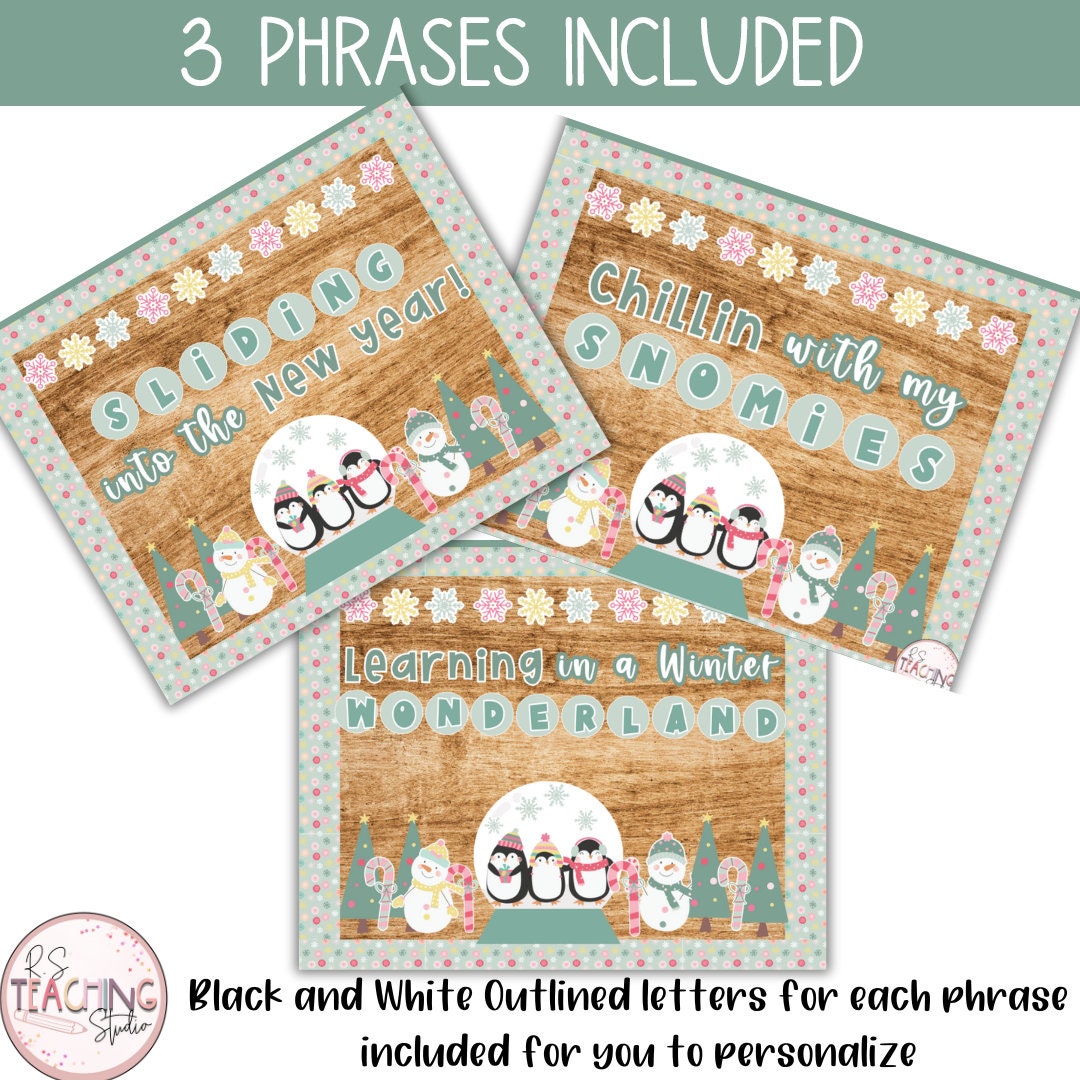 Winter Snow Globe Bulletin Board or Door Decor, Easy Seasonal Classroom ...