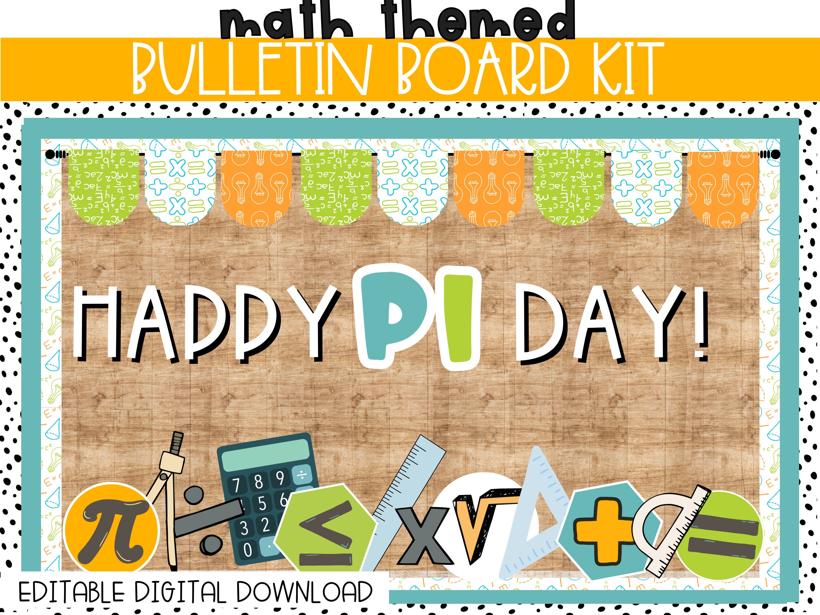 Math Bulletin Board or Math Classroom Door Decor Kit, Easy and Modern ...