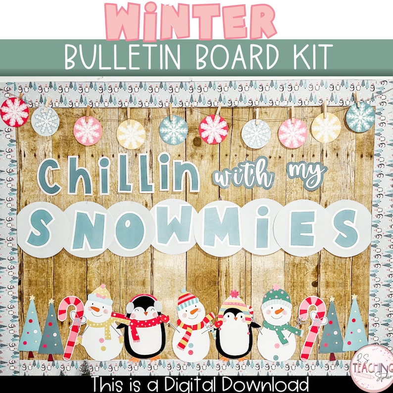 Winter Snow Globe Bulletin Board or Door Decor, Easy Seasonal Classroom ...