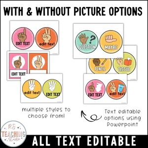 Bright Hand Signal Posters | Spotty Bright Classroom Decor | Classroom ...