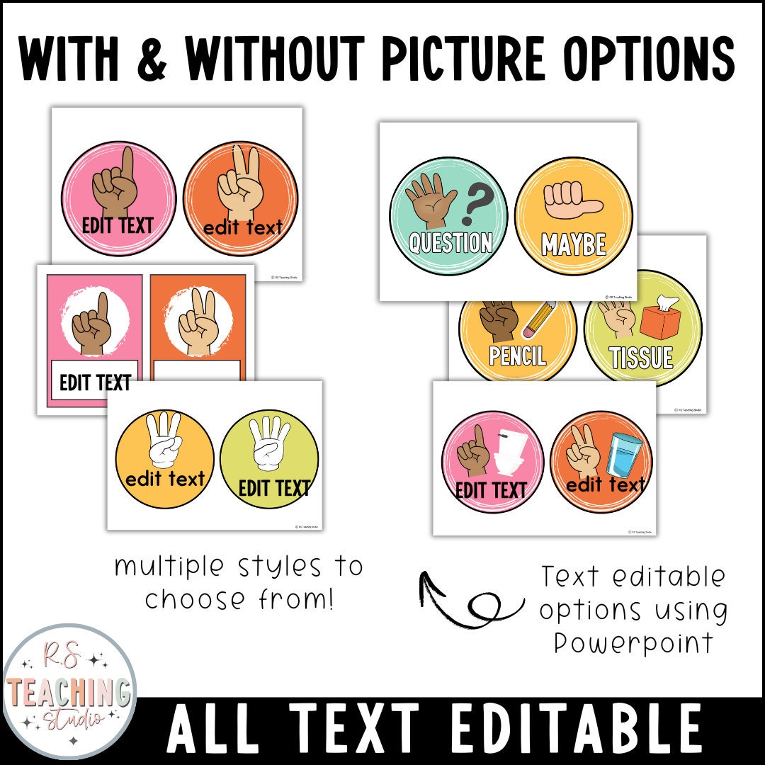 Bright Hand Signal Posters | Spotty Bright Classroom Decor | Classroom ...