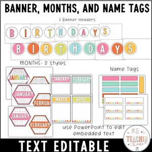 Bright Classroom Birthday Display: Spotty Decor (digital Download) - Etsy