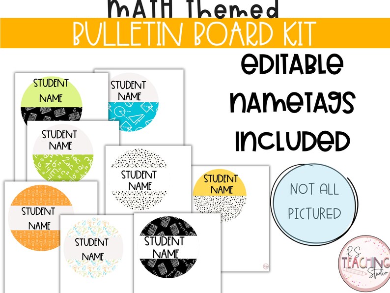 Math Bulletin Board or Math Classroom Door Decor Kit, Easy and Modern ...