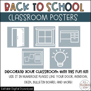School Supplies Classroom Posters, Easy and Modern Classroom ...