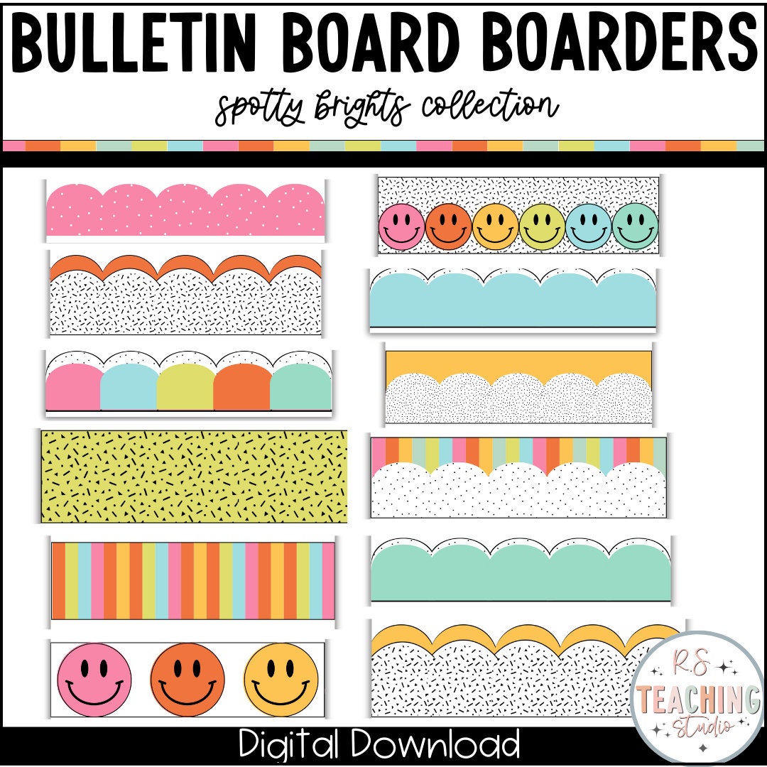 Printable Bright Bulletin Board Borders | Bulletin Board Display ...