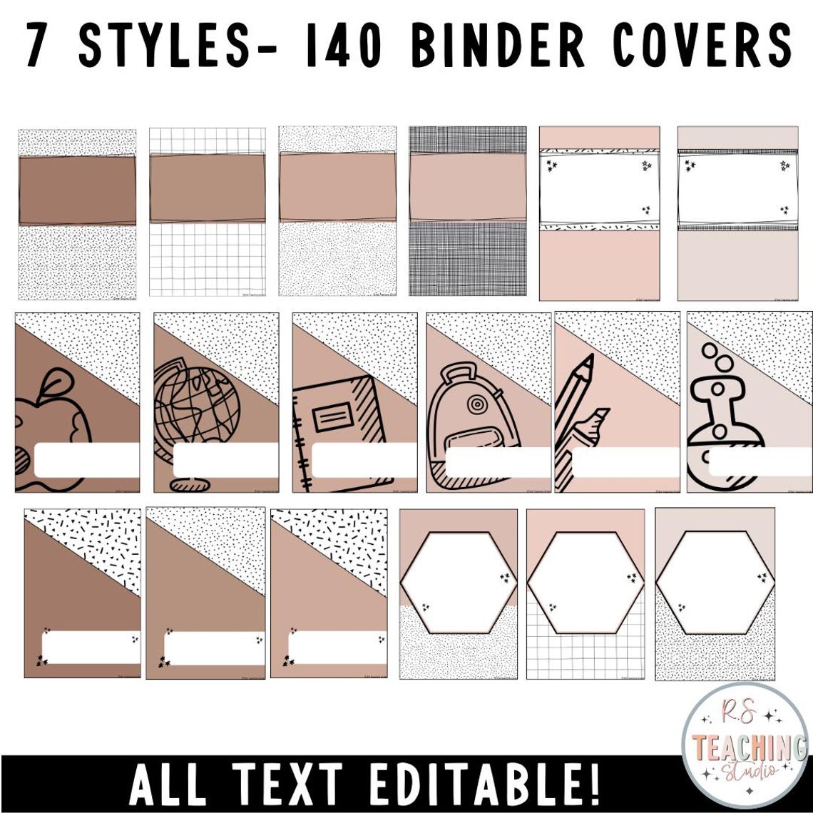Teacher Binder Covers and Spines | Neutral Binder Covers | Classroom ...