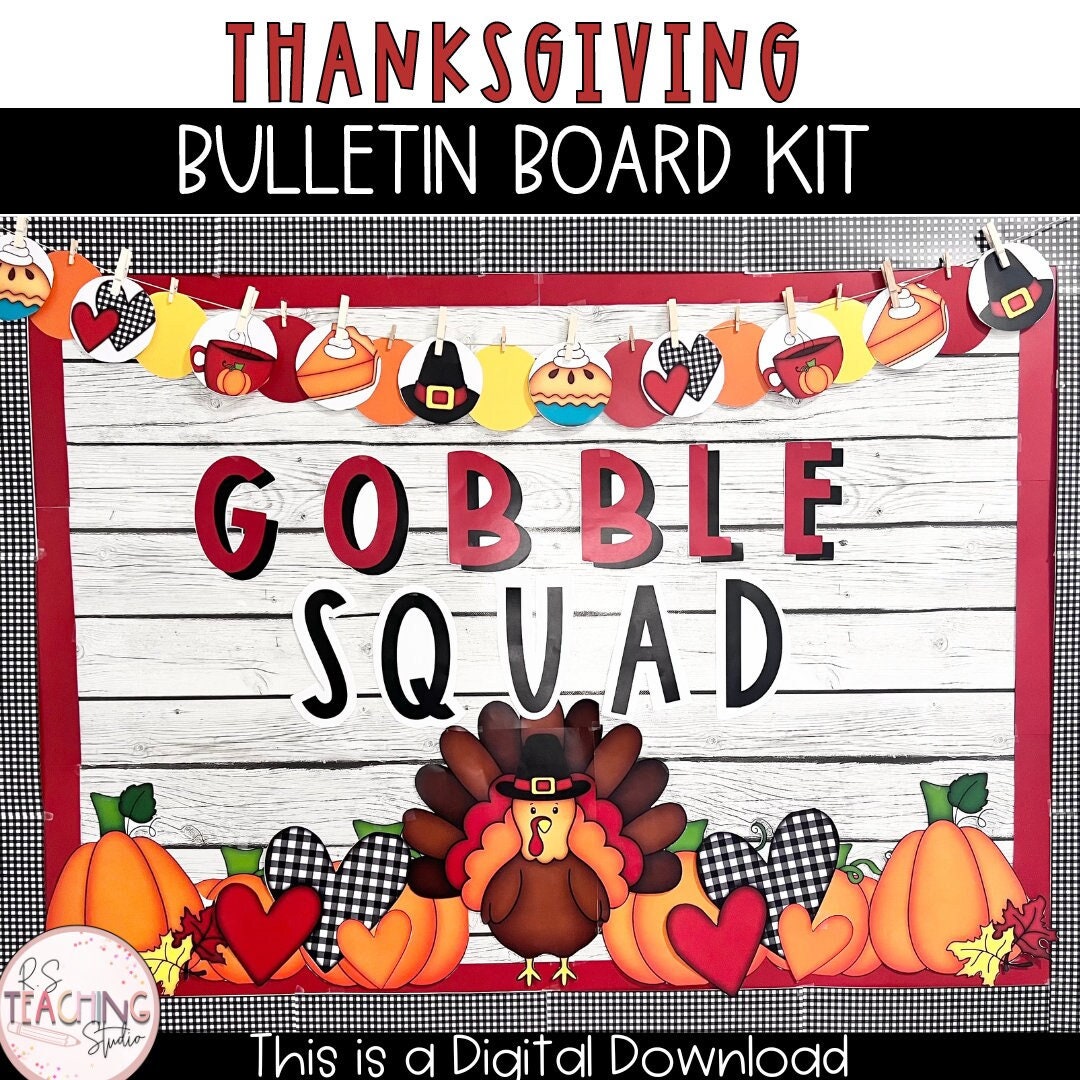 Thanksgiving Plaid Bulletin Board Kit, Easy Holiday Classroom ...