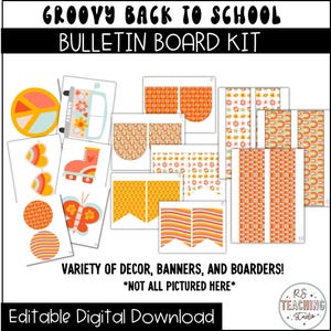 Retro, Back to School Groovy Bulletin Board Kit, Retro Vibes Theme ...