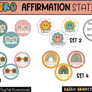 Retro Affirmation Station, Retro, Positive Affirmations for Classroom ...