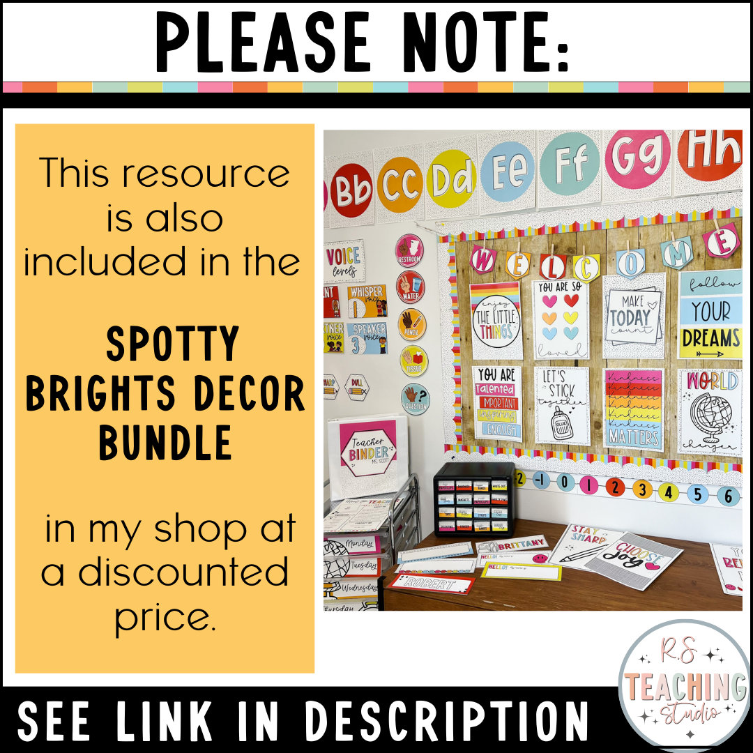 Bright Classroom Bulletin Board Borders: Spotty Decor (digital Download ...