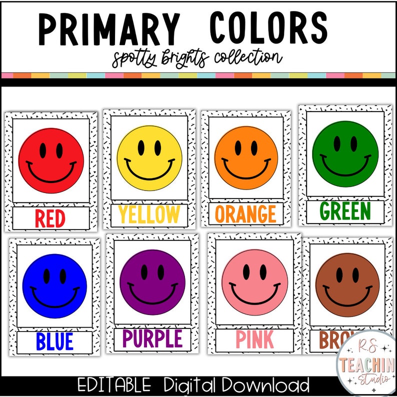 Bright Color Posters for the Classroom Primary Classroom Decor Bright ...