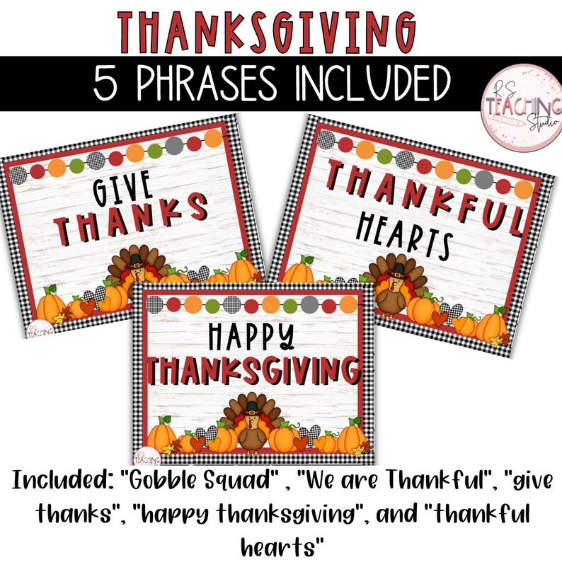 Thanksgiving Plaid Bulletin Board Kit, Easy Holiday Classroom ...