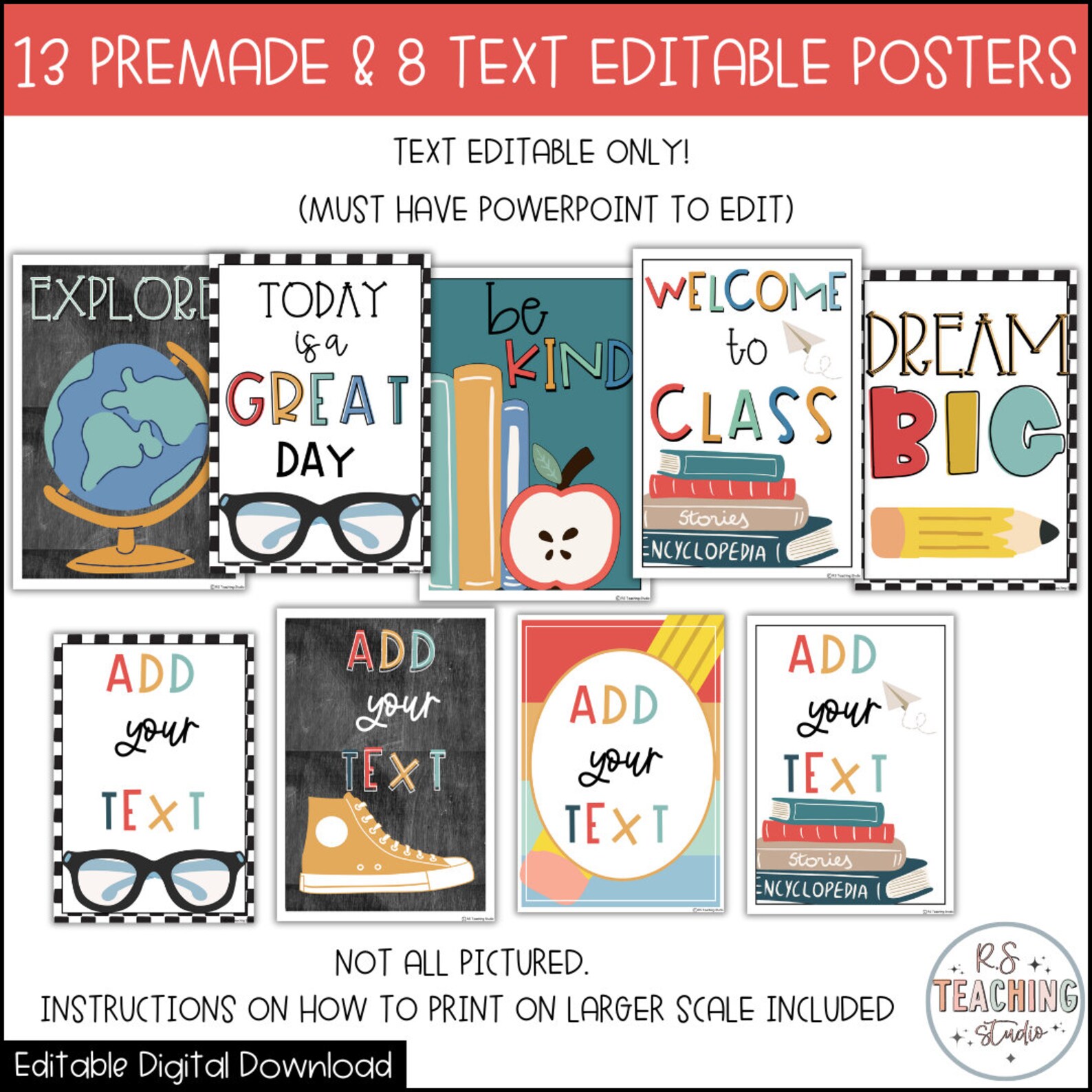 School Supplies Classroom Posters, Easy and Modern Classroom ...