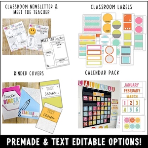 Spotty Brights Classroom Decor Bundle: Editable, Colorful Theme ...
