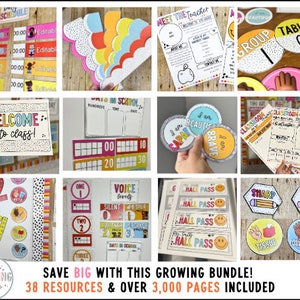 Spotty Brights Classroom Decor Bundle: Editable, Colorful Theme ...