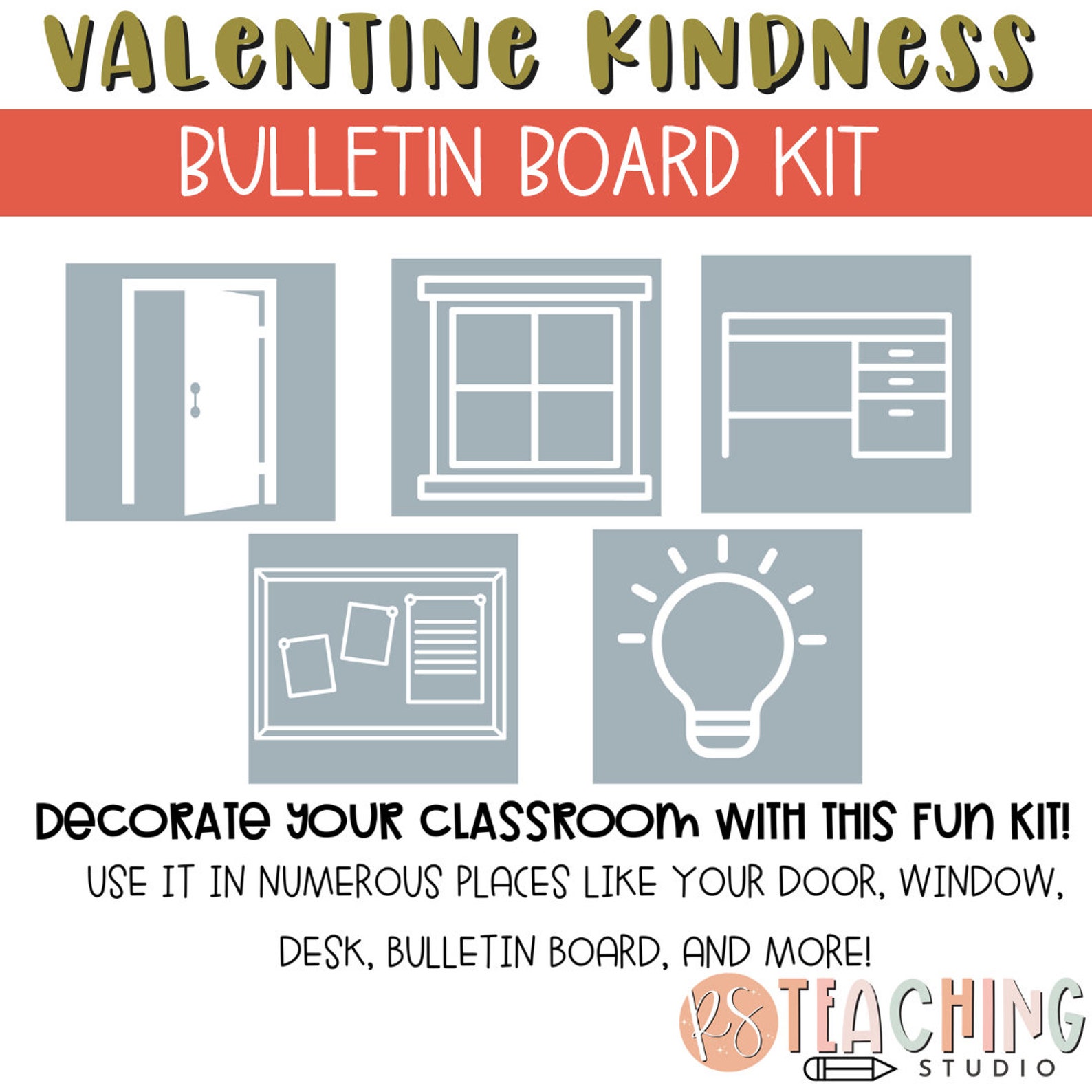 Valentine Love Bulletin Board Kit, Holiday Season Theme, Easy Seasonal ...
