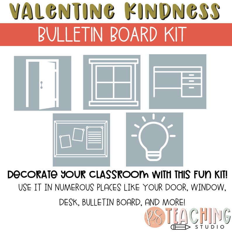 Valentine Love Bulletin Board Kit, Holiday Season Theme, Easy Seasonal ...