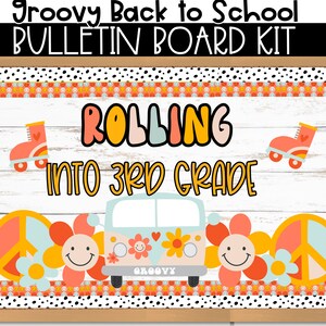 Retro, Back to School Groovy Bulletin Board Kit, Retro Vibes Theme ...
