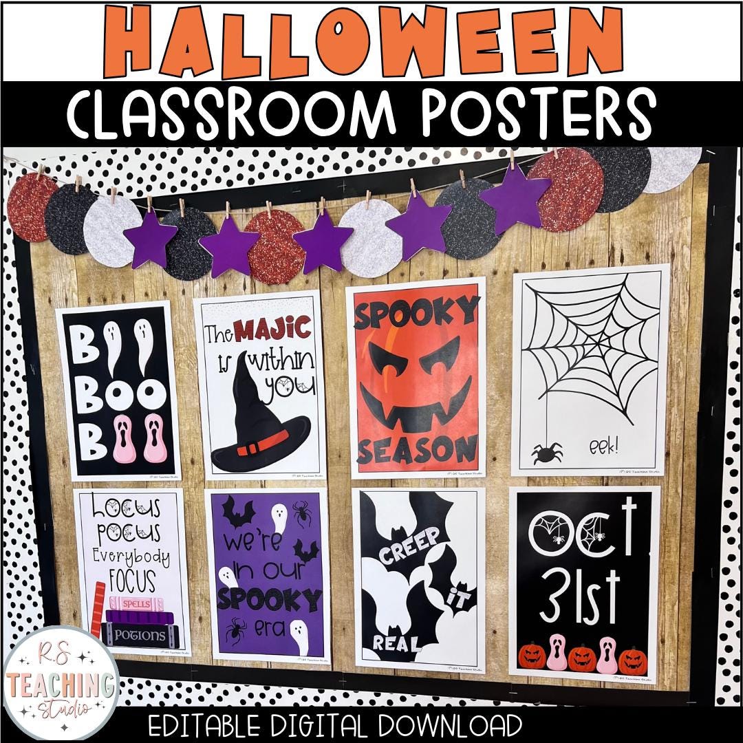 Halloween Classroom Posters or Bulletin Board Posters, Autumn Class ...