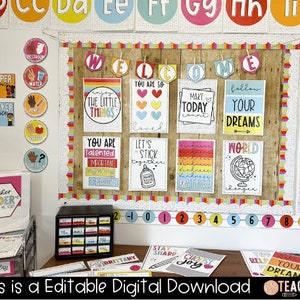 Spotty Brights Classroom Decor Bundle: Editable, Colorful Theme ...