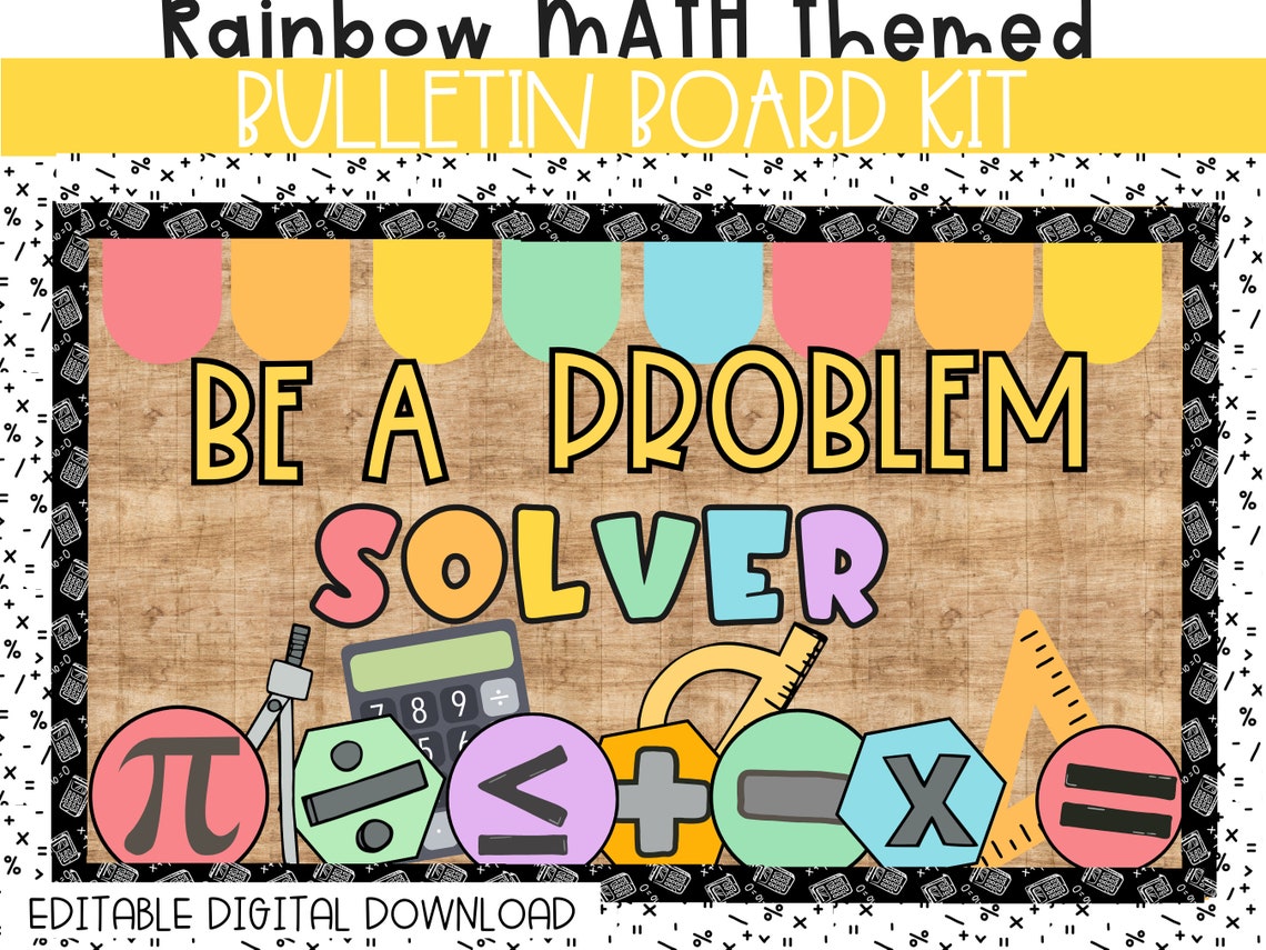 Math Bulletin Board or Math Classroom Door Decor Kit, Easy and Modern ...