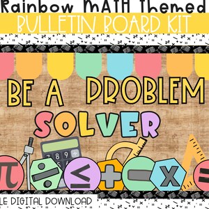 Math Bulletin Board Kit: Rainbow Classroom Door Decor (digital Download ...