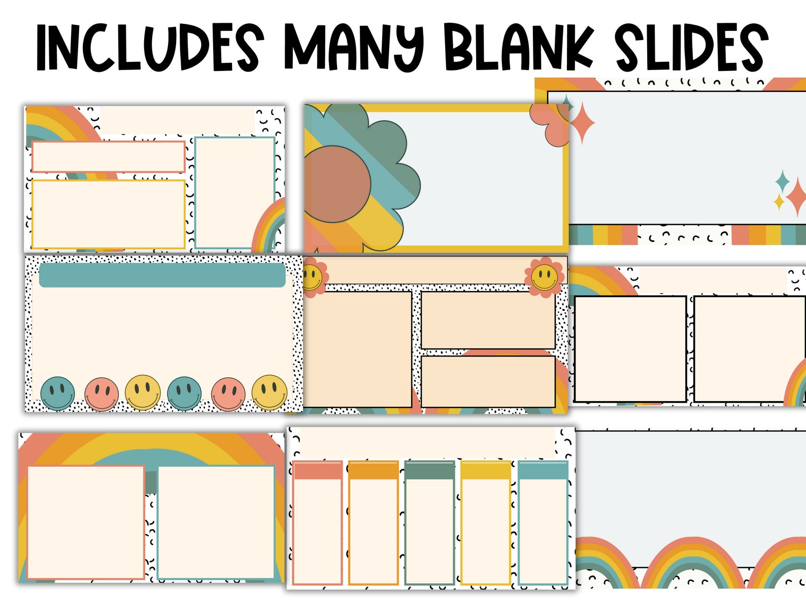 Retro Groovy Powerpoint and Google Slides™ Templates for Teachers, Back ...