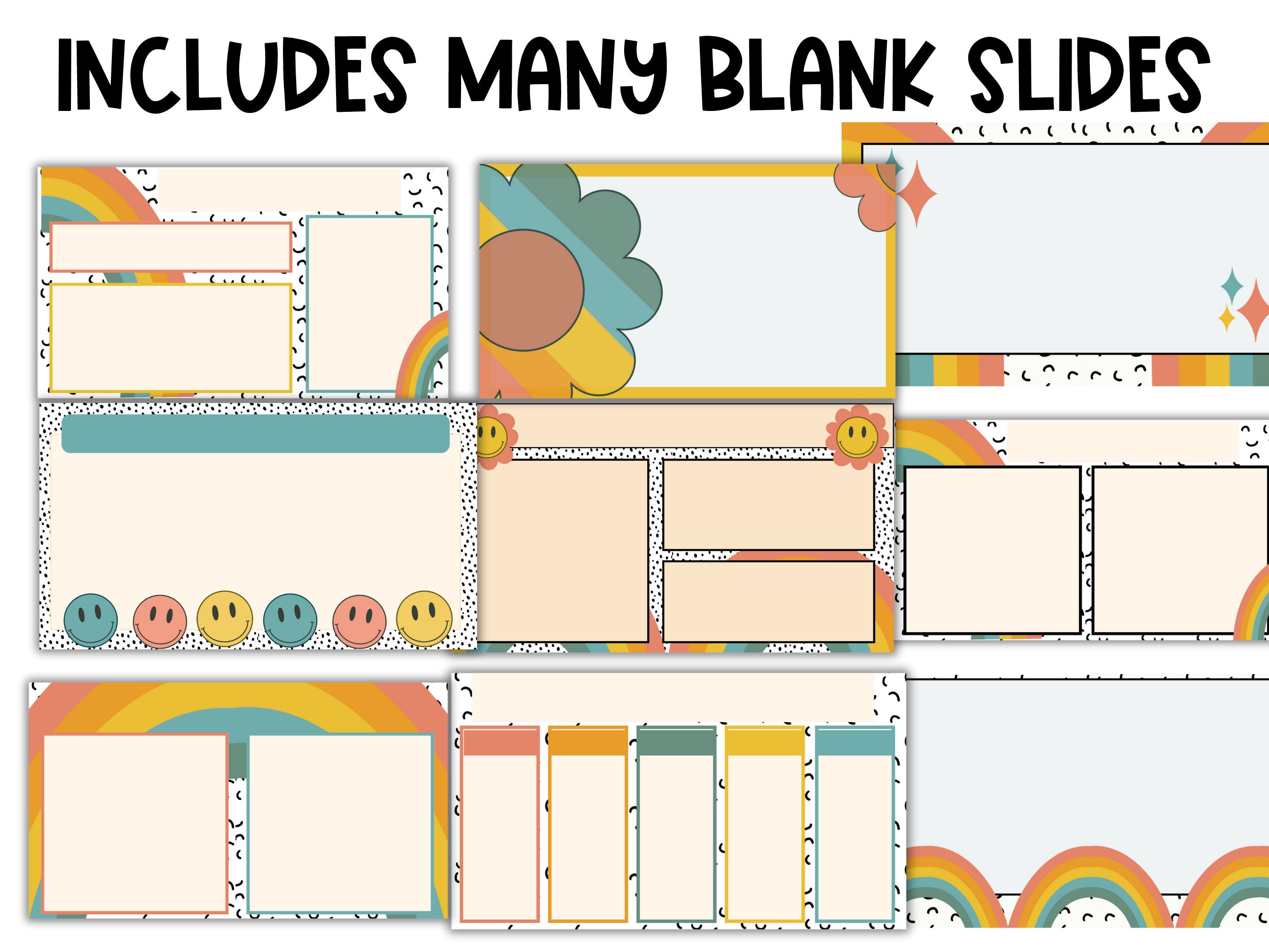 Retro Groovy Powerpoint and Google Slides™ Templates for Teachers, Back ...