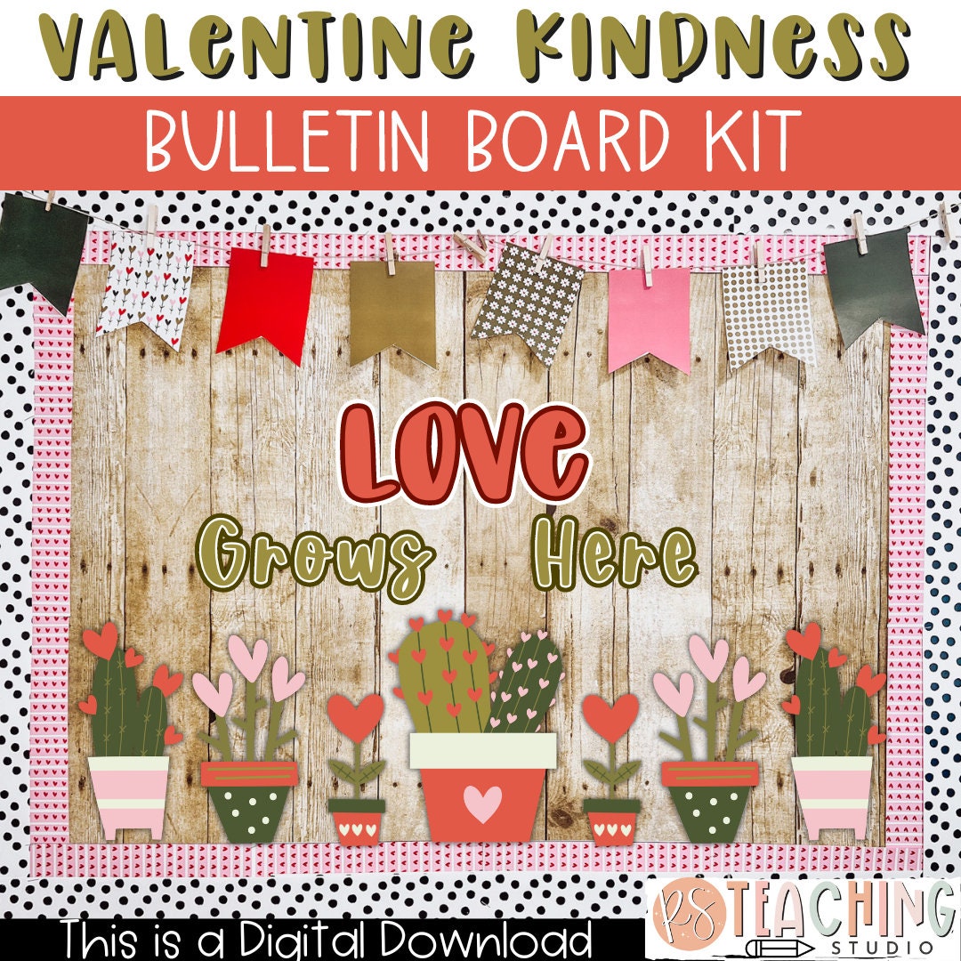 Valentine Love Bulletin Board Kit, Holiday Season Theme, Easy Seasonal ...