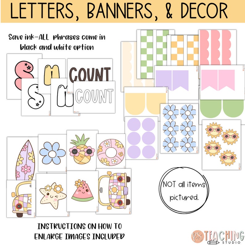 Countdown to Summer Bulletin Board Kit, Groovy Retro Summer, End of ...