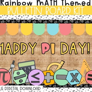 Math Bulletin Board Kit: Rainbow Classroom Door Decor (digital Download ...