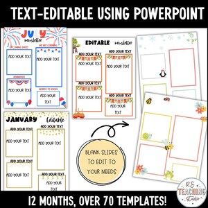 School Newsletter Template Bundle, 12 Months of Newsletter Templates ...